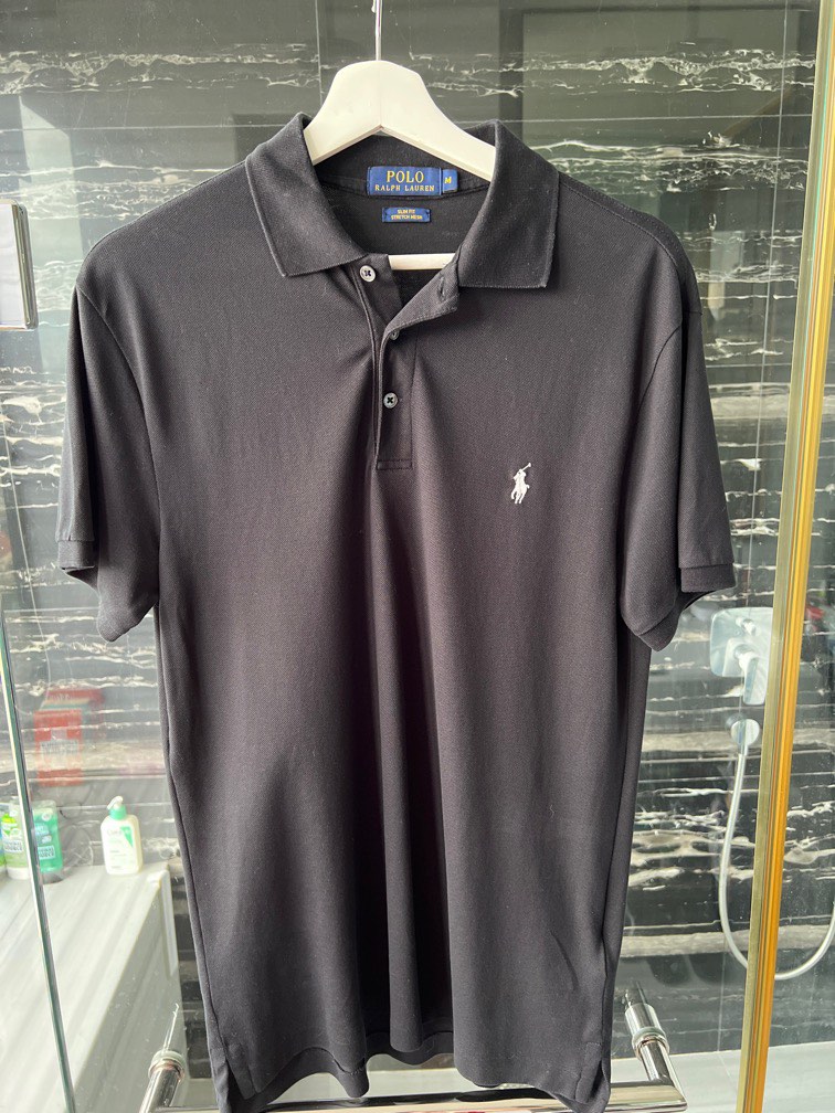Polo Ralph Lauren black polo shirt, Men's Fashion, Tops & Sets, Tshirts & Polo Shirts on Carousell