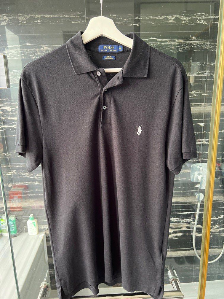 Polo Ralph Lauren black polo shirt, Men's Fashion, Tops & Sets, Tshirts & Polo Shirts on Carousell