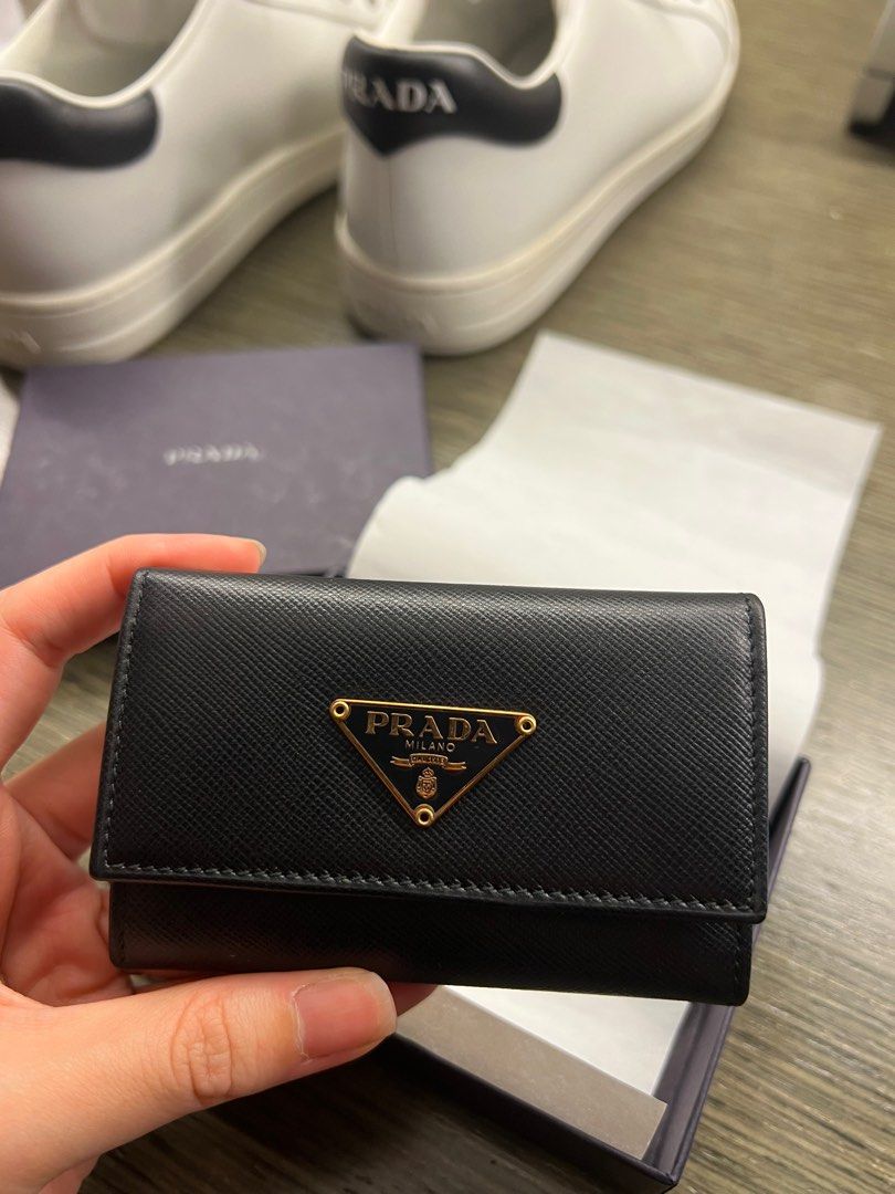 Prada Key Case Saffiano Leather, Luxury, Bags & Wallets on Carousell