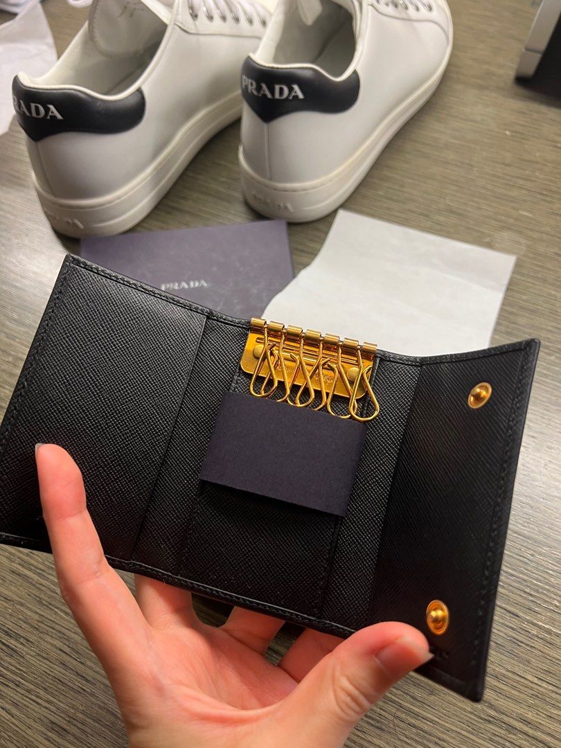 Prada Key Case Saffiano Leather, Luxury, Bags & Wallets on Carousell