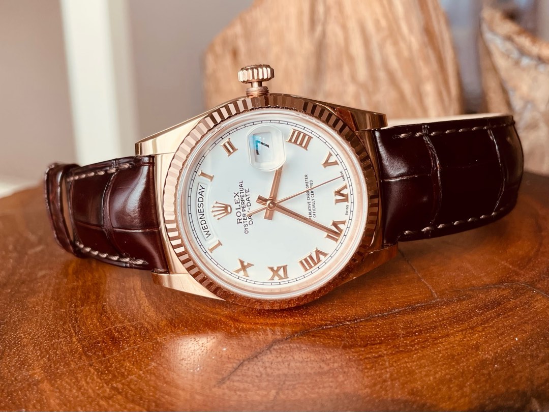 Rare Rose Gold Rolex Day-date 118135, Men's Fashion, Watches ...