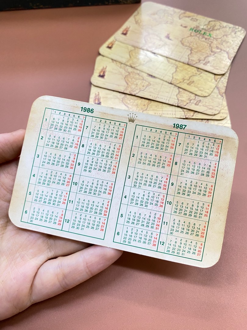 ( 1986 & 1987 ) Rolex Calendar Card, Hobbies & Toys, Collectibles ...