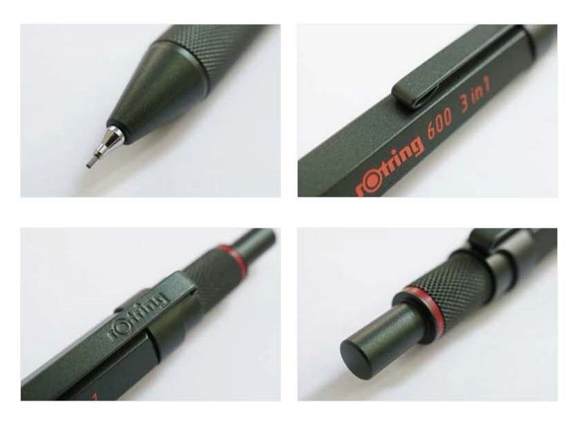 Rotring 600 Retractable Ballpoint Pen or 0.5mm, 0.7mm Mechanical Pencil, Red Green Blue Limited ...