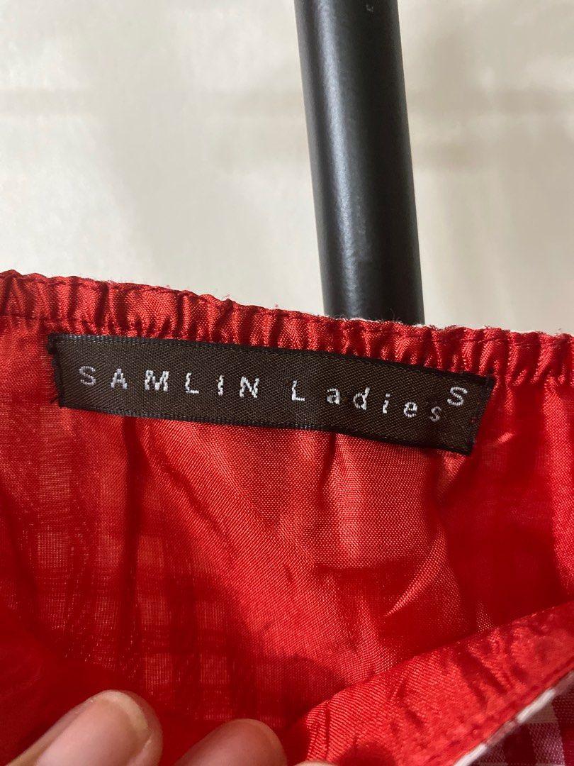 SAMLIN DRESS IN RED AND WHITE CHECKERED DRESS, Women's Fashion, Dresses & Sets, Dresses on Carousell