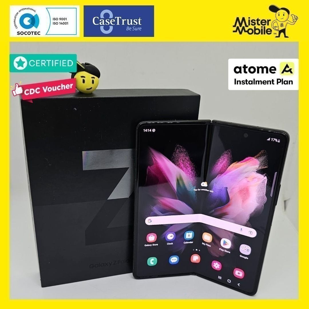 Samsung Galaxy Z Fold 3 5G 256 256GB Phantom Black Local Used Set ...