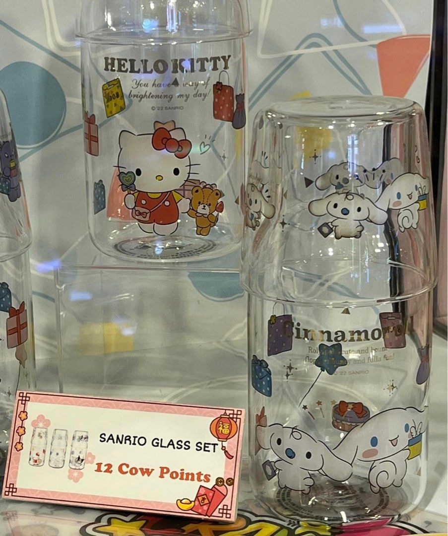 Sandrio glass set, Furniture & Home Living, Bathroom & Kitchen Fixtures ...