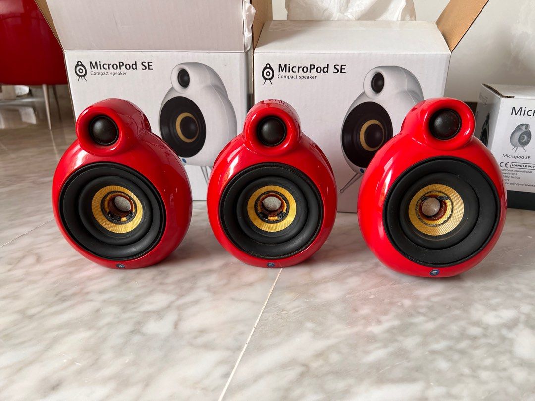 Scandyna Micropod speakers in RED (3), Audio, Soundbars, Speakers ...
