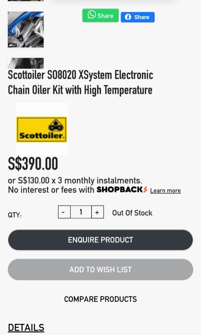 Scottoiler Xsystem, Motorcycles, Motorcycle Accessories on Carousell