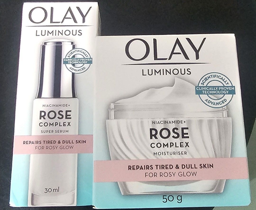 Set of Olay Luminous Rose Serum & Rose Moisturiser, Beauty & Personal Care, Face, Face Care on ...