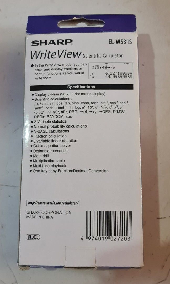 SHARP EL-W531S scientific calculator, Everything Else on Carousell