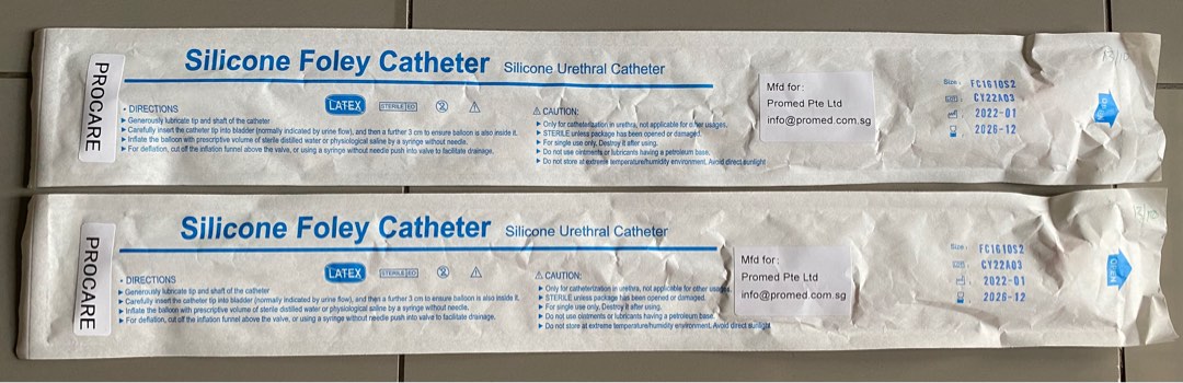 Silicon Foley catheter 16FR, Health & Nutrition, Medical Supplies ...