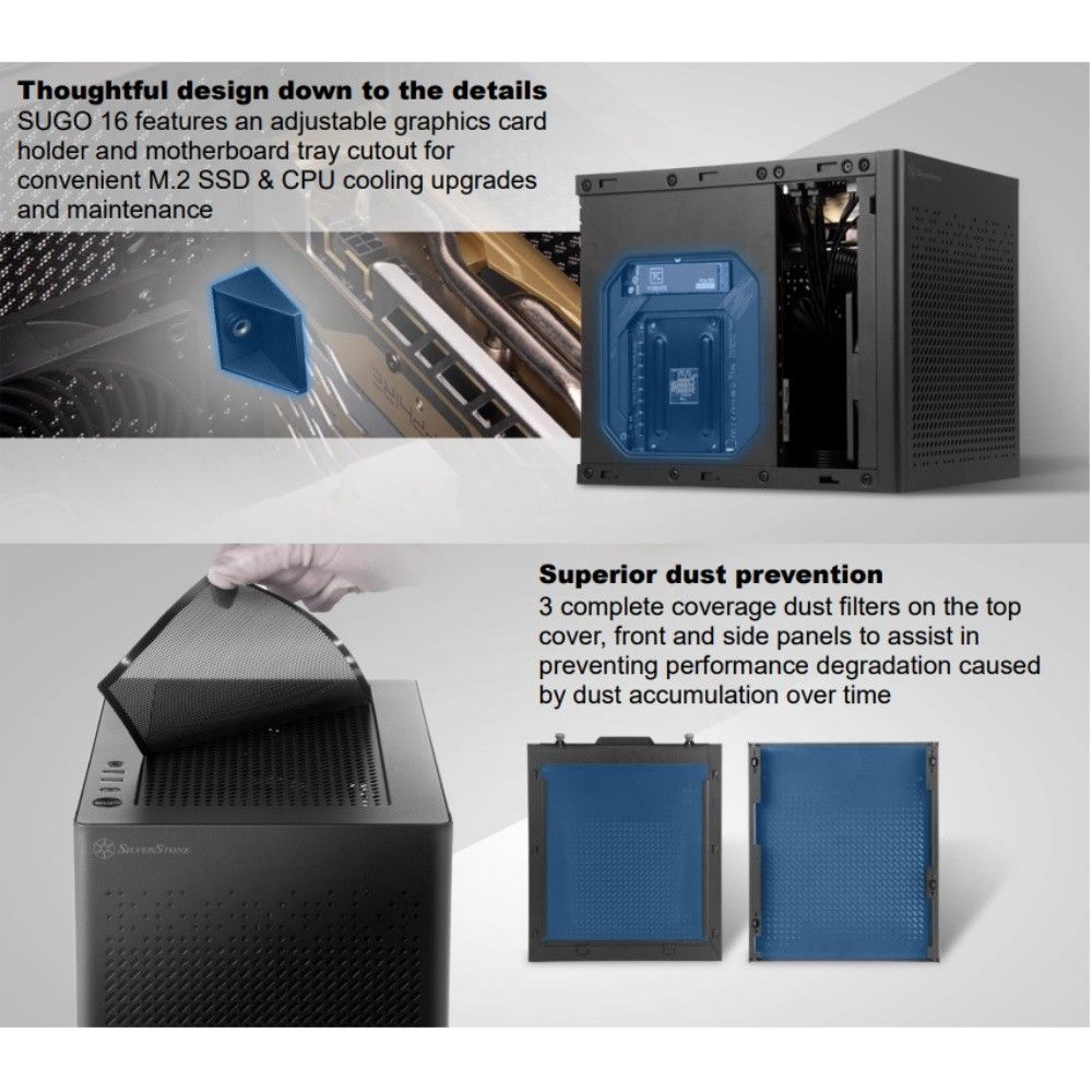 Silverstone mini ITX enclosures casing - sugo 16 black, Computers ...