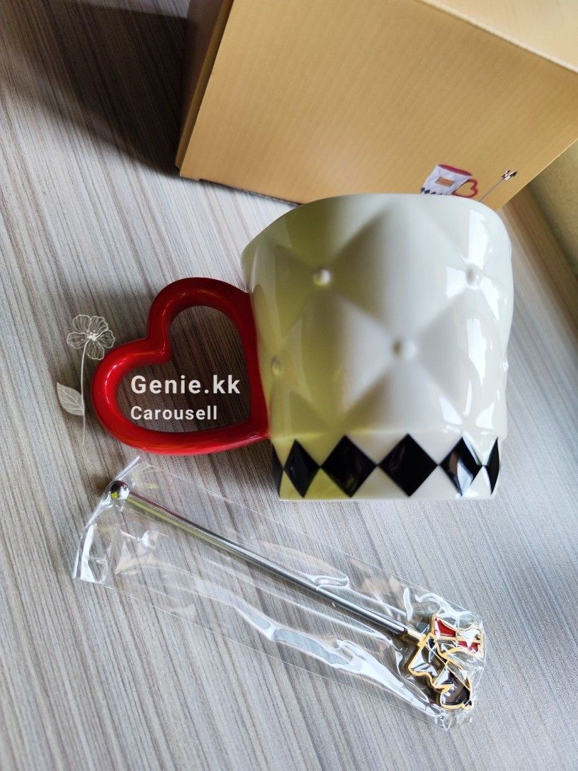 Starbucks Valentine White Black Checkered Red Heart Handle Muh with ...