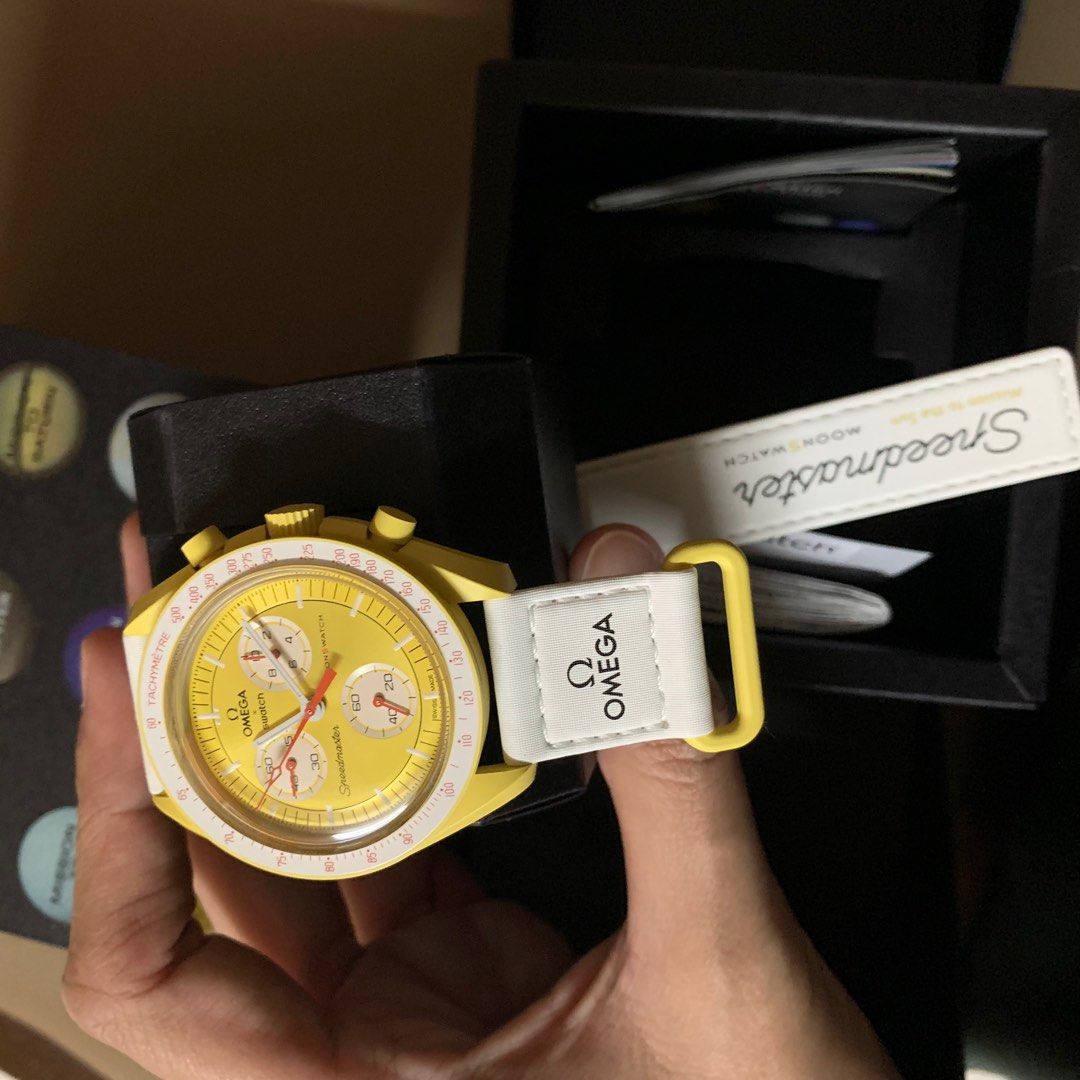 Swatch x Omega in Yellow, Luxury, Watches on Carousell