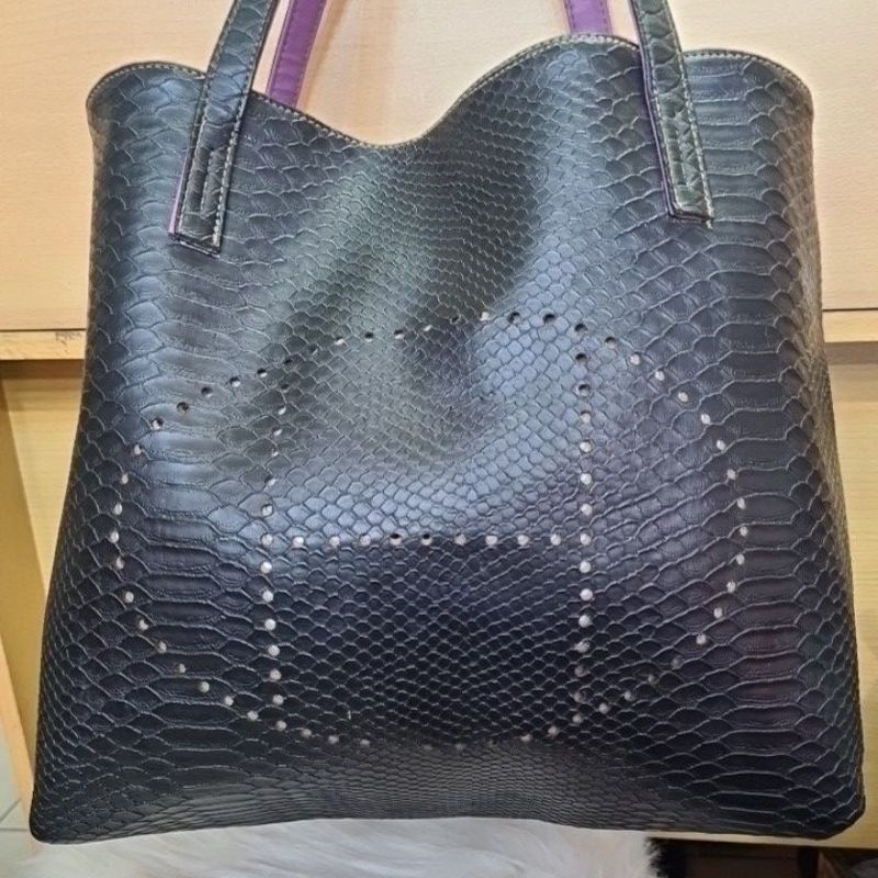 TAS HERMES SNAKE SKIN MOTIF, Fesyen Wanita, Tas & Dompet di Carousell