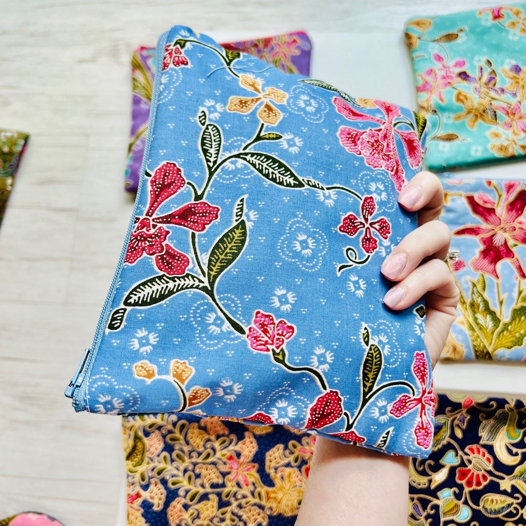 The Everyday Batik Pouch Handmade in Singapore, Women's Fashion, Bags ...