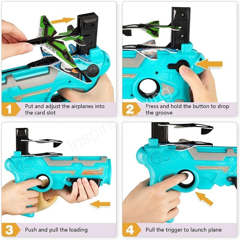 Toy Airplane Launcher Flying Gun, Babies & Kids, Infant Playtime on ...