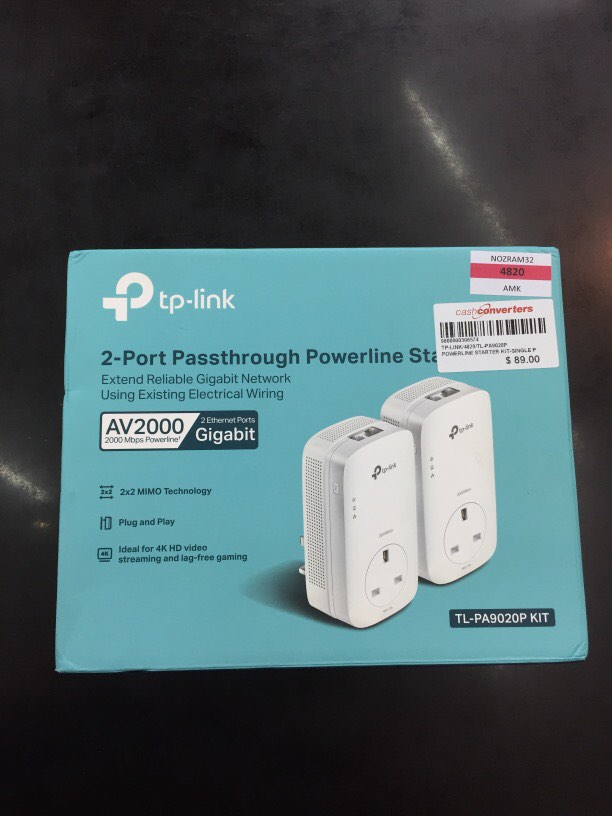 Tp Link 2 Port Passthrough Powerline Starter Kit Computers And Tech Parts And Accessories