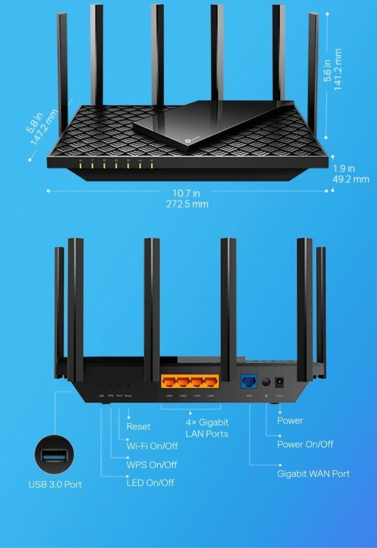 TP-LINK AX5400 Dual-Band 6-Stream Gigabit Wi-Fi 6 Router, Computers ...