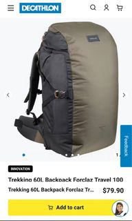 Trekking 60L Backpack Forclaz Travel 100, Men's Fashion, Bags ...