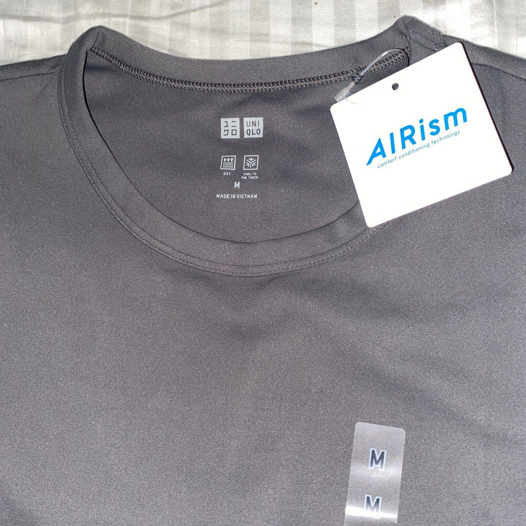 UNIQLO Gray AIRism Extra Soft Cropped Short Sleeve T-Shirt, Women's Fashion, Tops, Others Tops ...