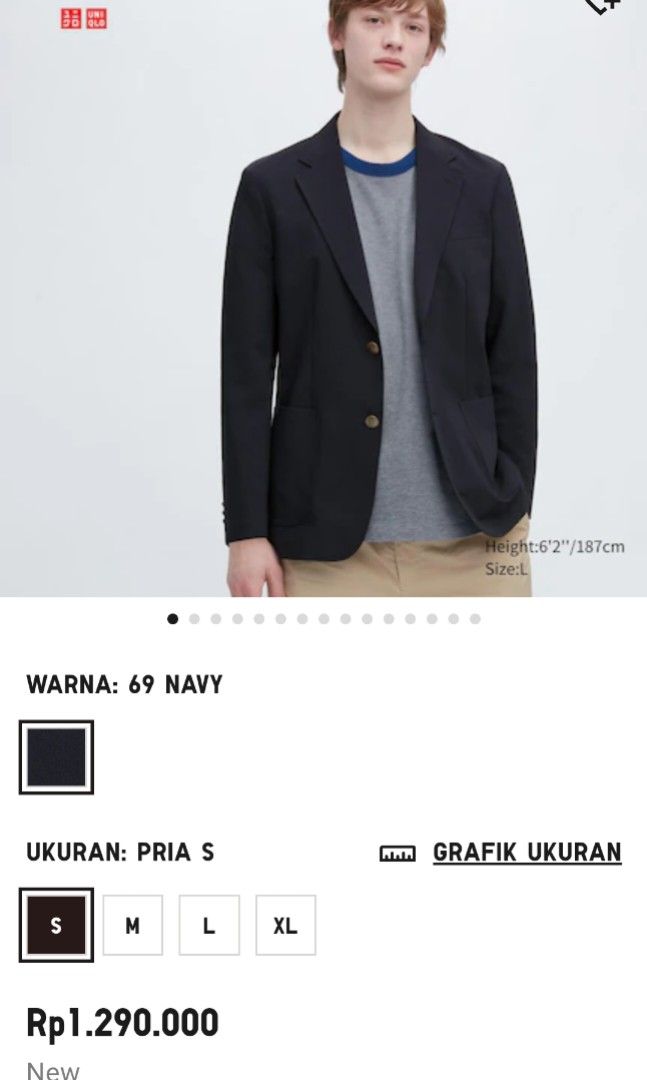 Uniqlo linen blend jas blazer tuxedo, Fesyen Pria, Pakaian , Bawahan di ...