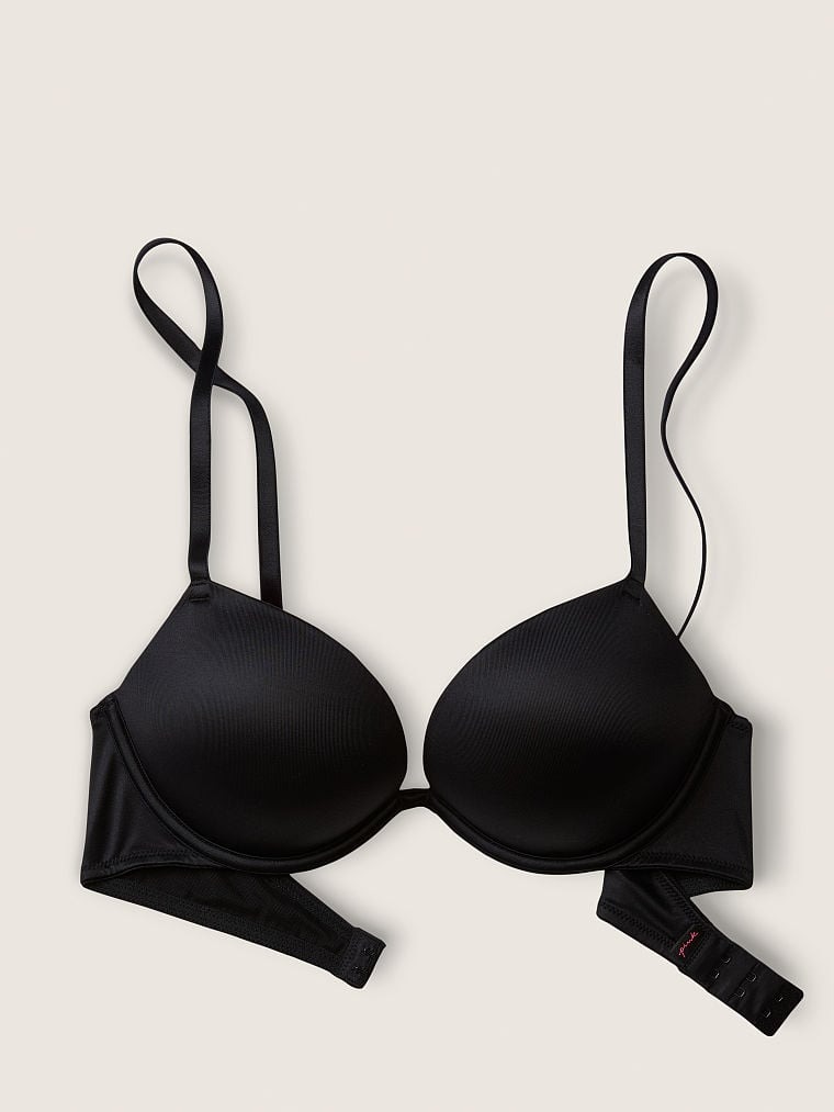 Victoria's Secret PINK Wear Everywhere Super Push-Up Bra black, Fesyen Wanita, Pakaian Wanita ...
