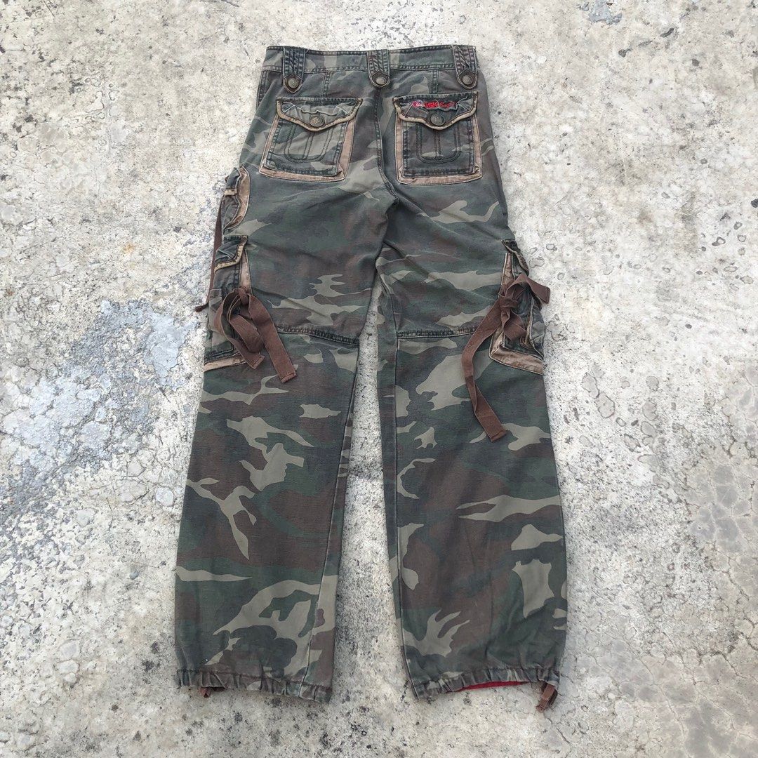 Vintage Cargo Ask Enquired Camo, Fesyen Pria, Pakaian , Bawahan di Carousell