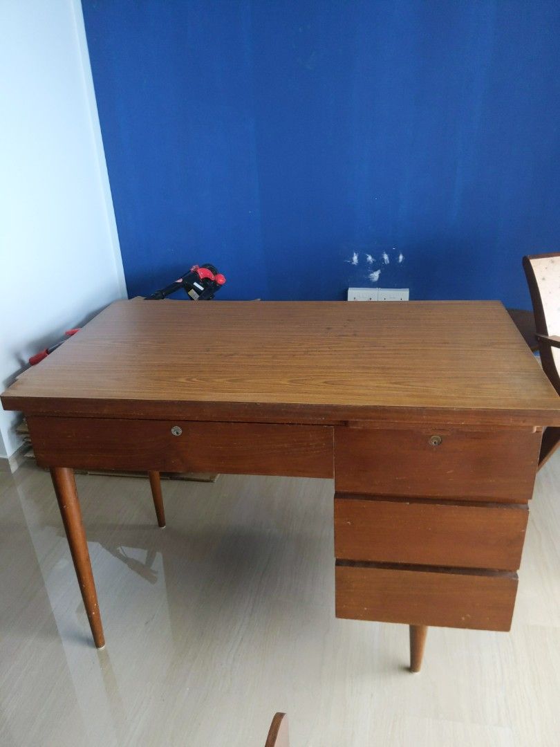 Vintage Teak Study Table, Hobbies & Toys, Memorabilia & Collectibles ...