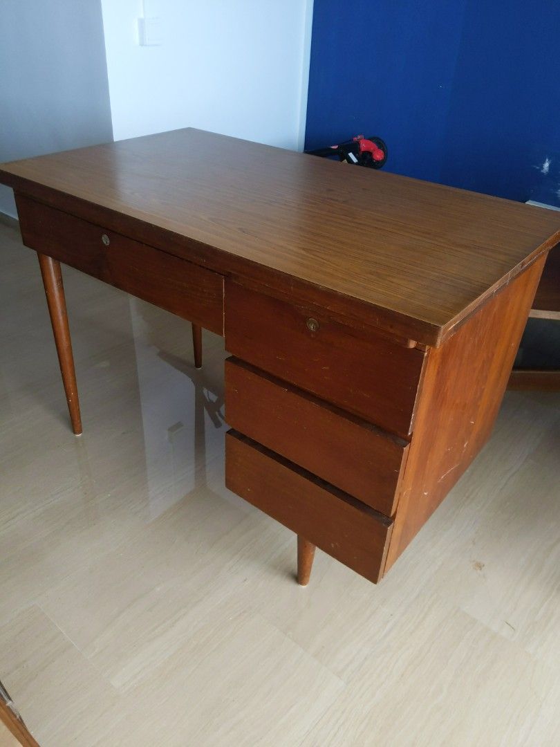 Vintage Teak Study Table, Hobbies & Toys, Memorabilia & Collectibles ...