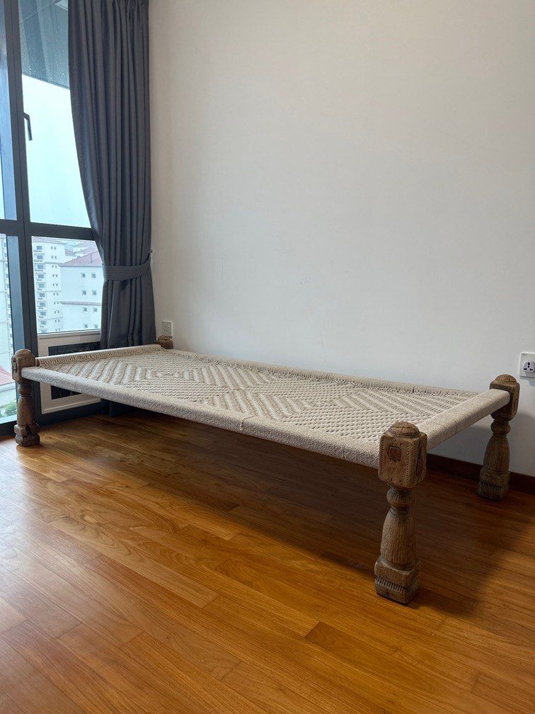 Vintage Teak Charpoy Daybed, Furniture & Home Living, Furniture, Bed ...