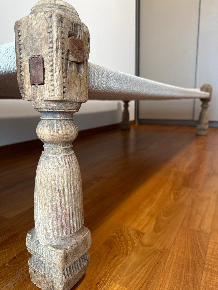 Vintage Teak Charpoy Daybed, Furniture & Home Living, Furniture, Bed ...