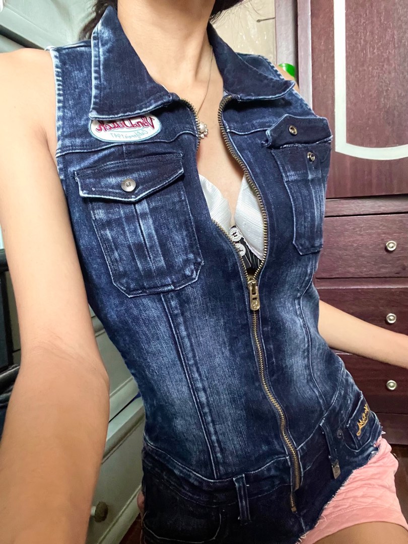Vintage Von Dutch Real Denim Vest, Women's Fashion, Tops, Others Tops ...