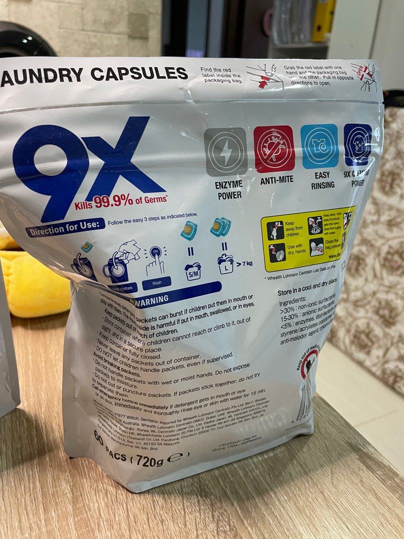 Walch Laundry capsules Expiry May 2027, Furniture & Home Living ...