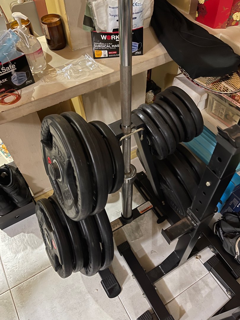 Weight tree for standard plates & bar storage, Sports Equipment ...