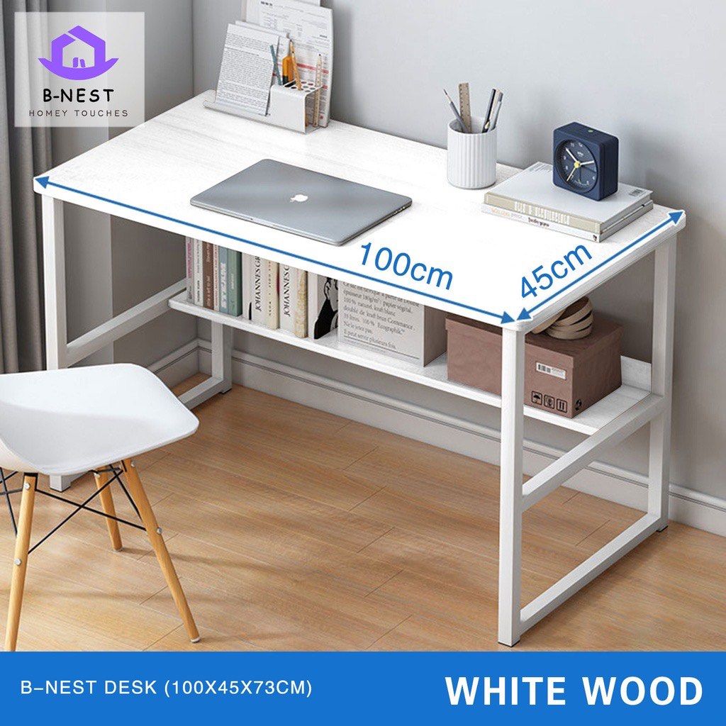 White Study Desk, Furniture & Home Living, Furniture, Tables & Sets on ...