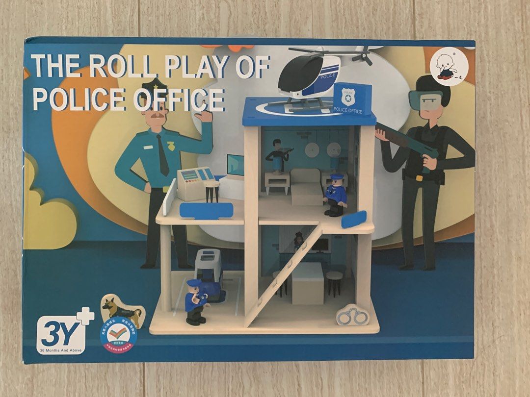 Wood Police Station Role Play, Hobbies & Toys, Toys & Games on Carousell
