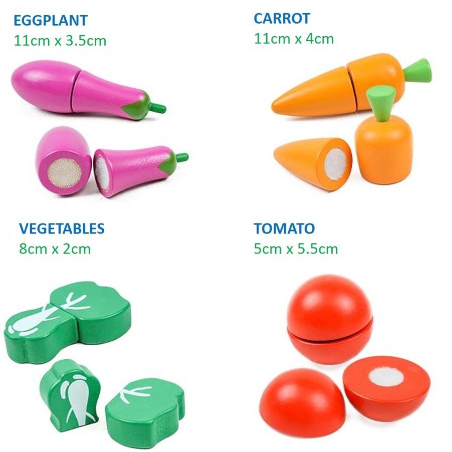 Wooden Fruits and Vegetables Cutting Set (Velcro Type), Hobbies & Toys ...