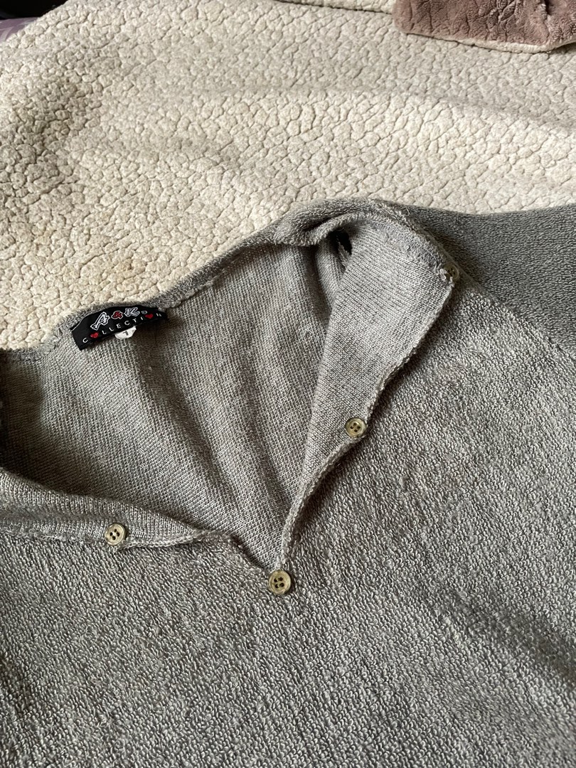 y2k pinterest acubi gray top on Carousell