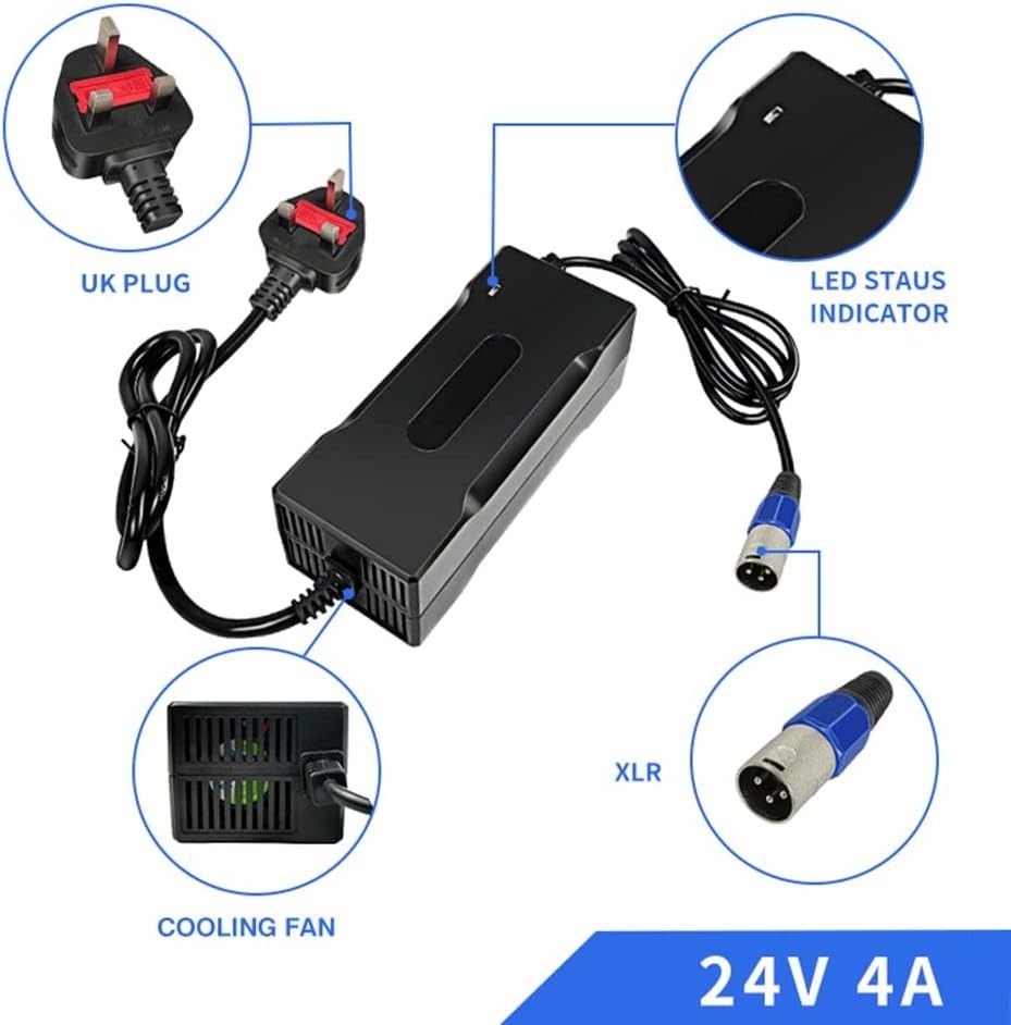 YZPOWER 29.4V Mobility Scooter Charger For 24V 4A Lithium Battery Pack ...