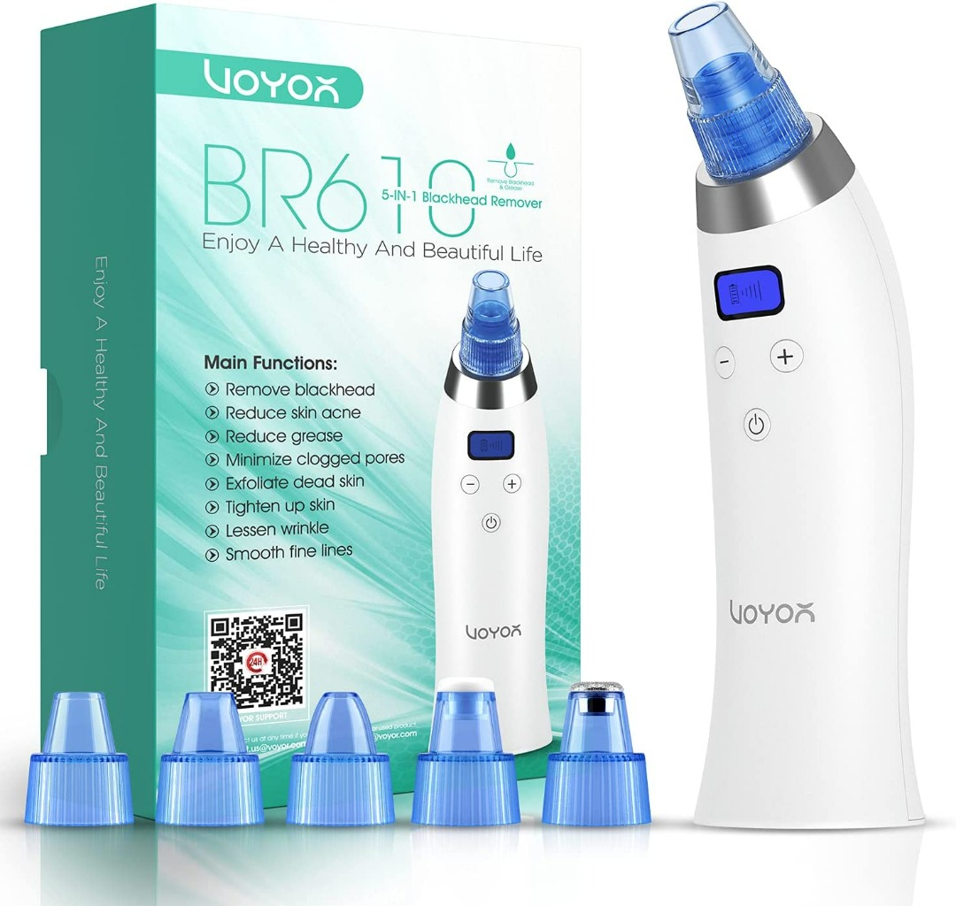 3225) VOYOR ELECTRIC PORE VACUUM CLEANER FOR ACNE FACE WITH 5 SUCTION HEADS, 5 ADJUSTABLE ...