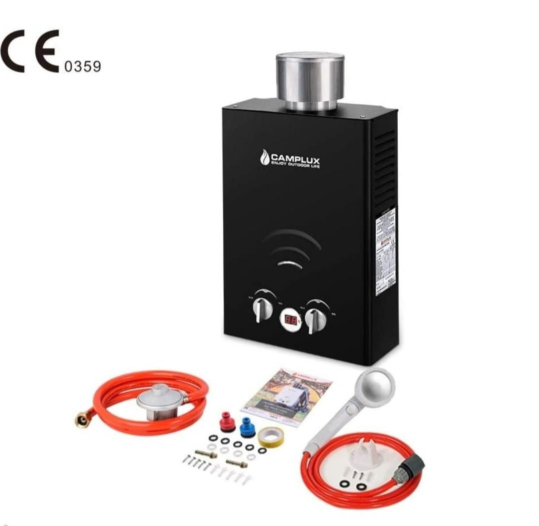 3614) CAMPLUX BW158BC 6L INSTANT GAS WATER HEATER WITH RAIN CAP, CE ...