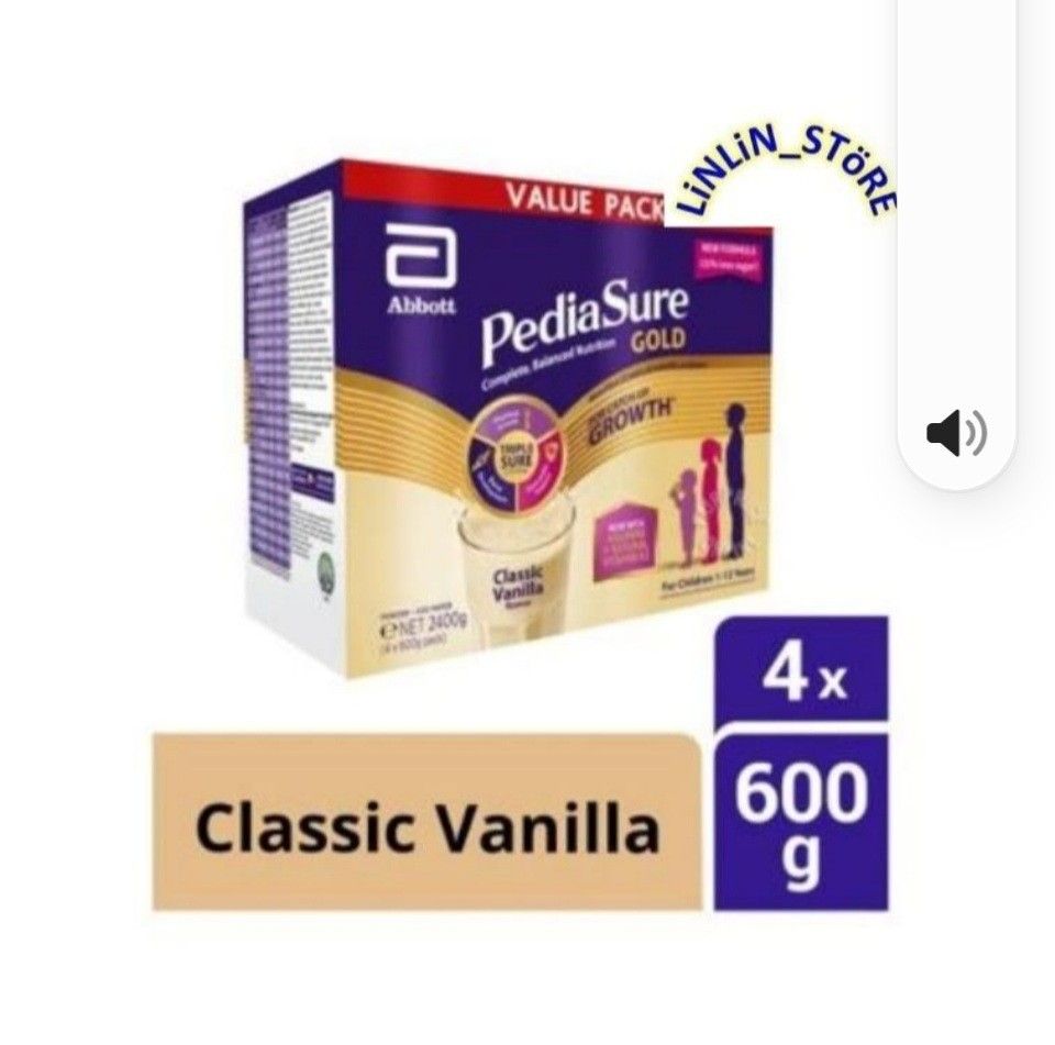 3x 2.4kg Pediasure Gold, Babies & Kids, Nursing & Feeding, Weaning ...