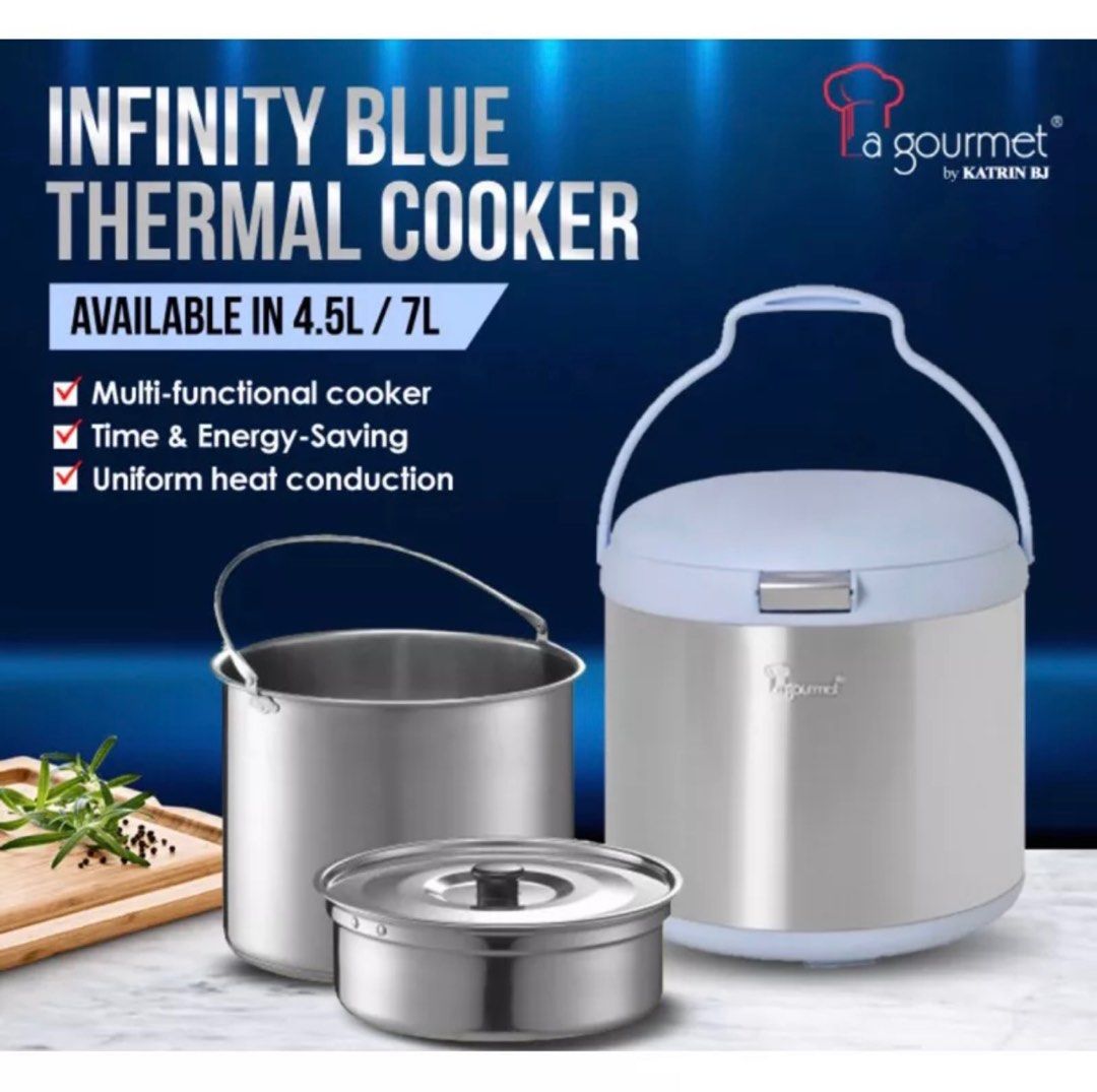 4.5L Infinity blue thermal cooker, TV & Home Appliances, Kitchen ...