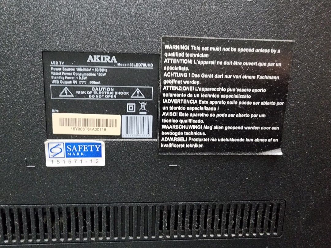 58" LED 4K UHD TV - Akira, TV & Home Appliances, TV & Entertainment, TV ...