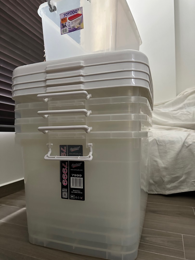 80l storage box with wheels, Furniture & Home Living, Home Improvement ...