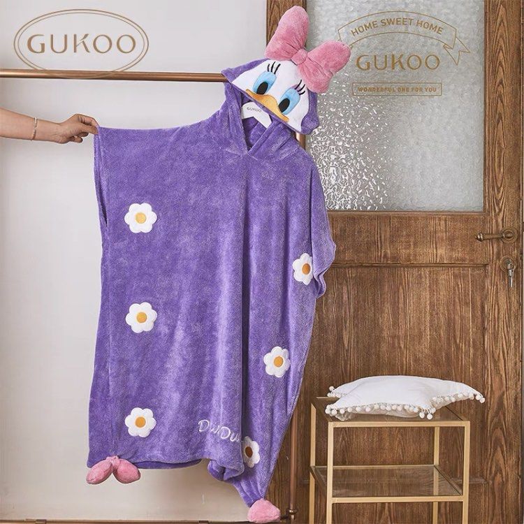 GUKOO果殼 disney daisy 迪士尼 黛西浴裙 黛西浴袍 吸水浴袍 毛巾衣, 她的時尚, 內衣褲、小可愛、睡衣在旋轉拍賣