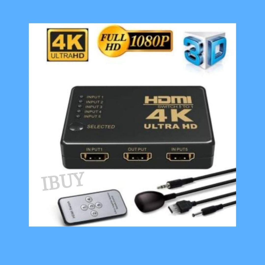 全新 HDMI Switch 5入1出 分插器 實用 切換hdmi裝置 支援4K 附遙控器, 電腦＆科技, 電腦周邊及配件, 電腦線、轉接線及轉換器 - Carousell
