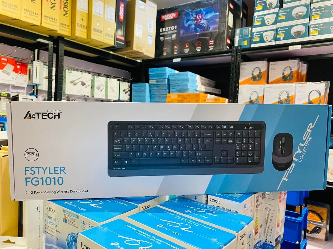 A4Tech Fstyler FG1010 Wireless Keyboard Mouse Combo USB Grey, Computers & Tech, Parts ...