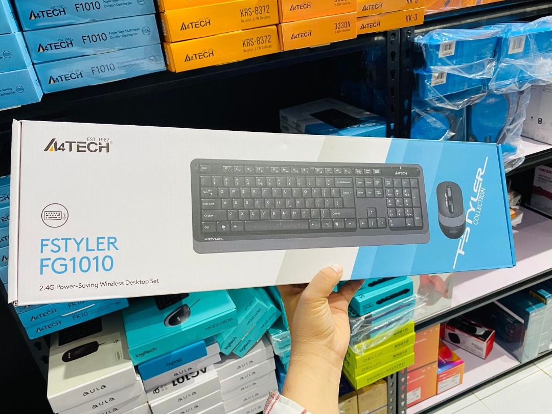 A4Tech Fstyler FG1010 Wireless Keyboard Mouse Combo USB Grey, Computers & Tech, Parts ...